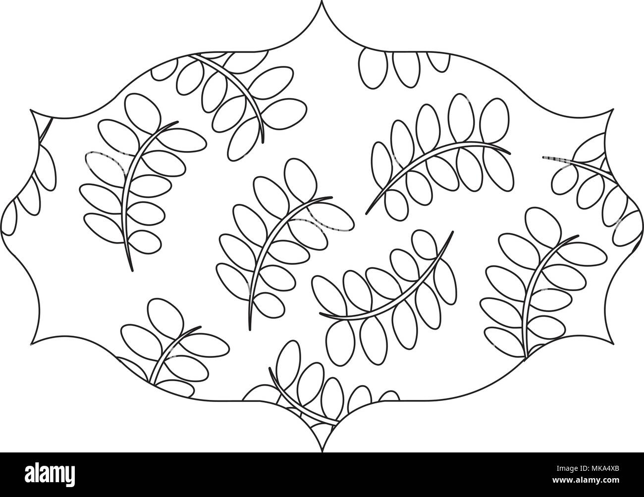 arabic frame with leaves pattern over white background, vector ...