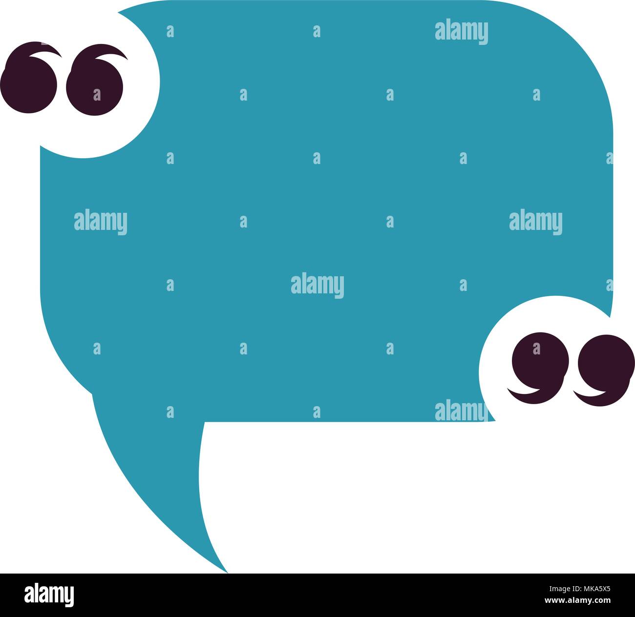 speech bubble with quotation marks over white background, colorful ...