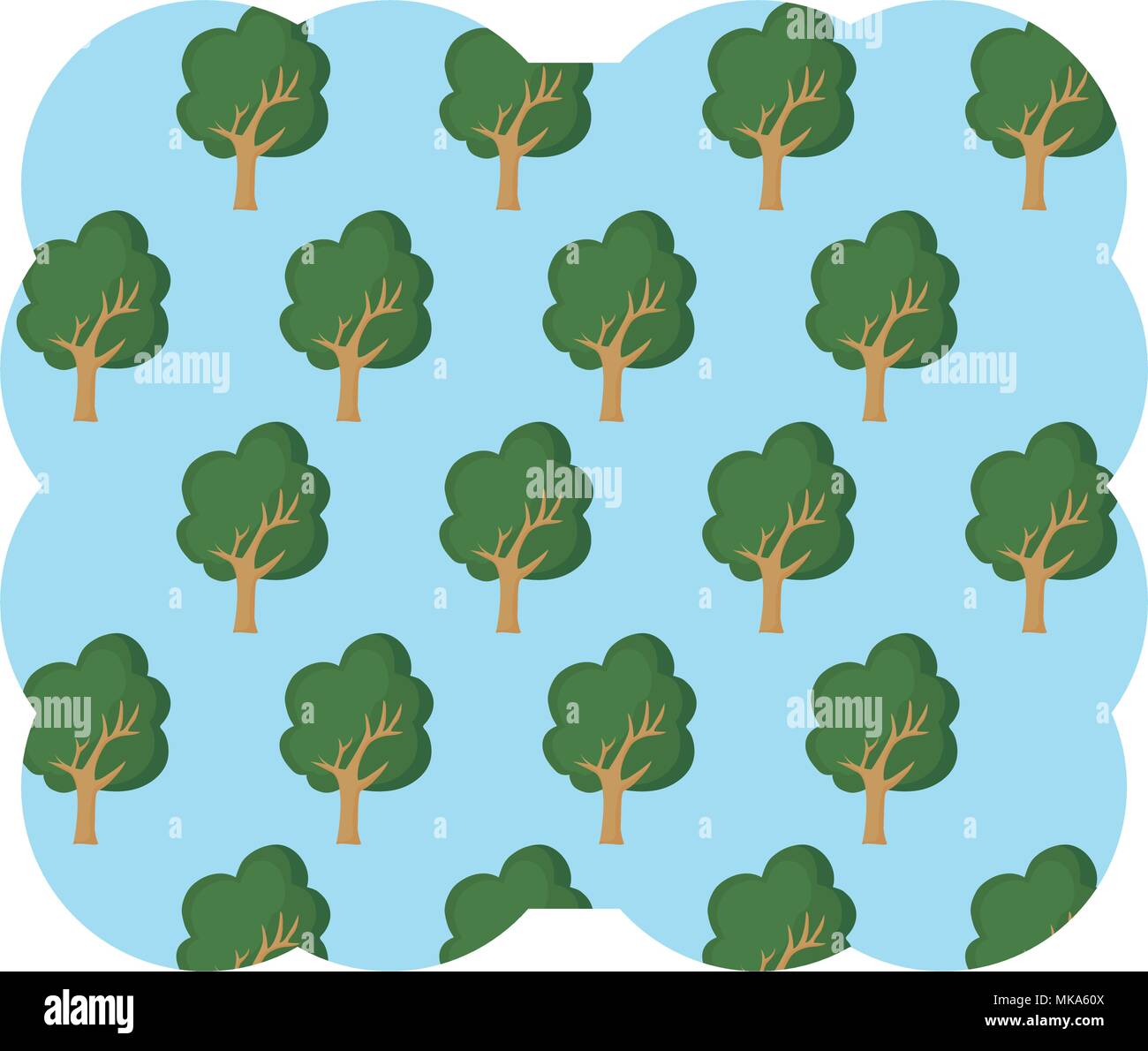 arabic frame with trees pattern over white background, colorful design ...