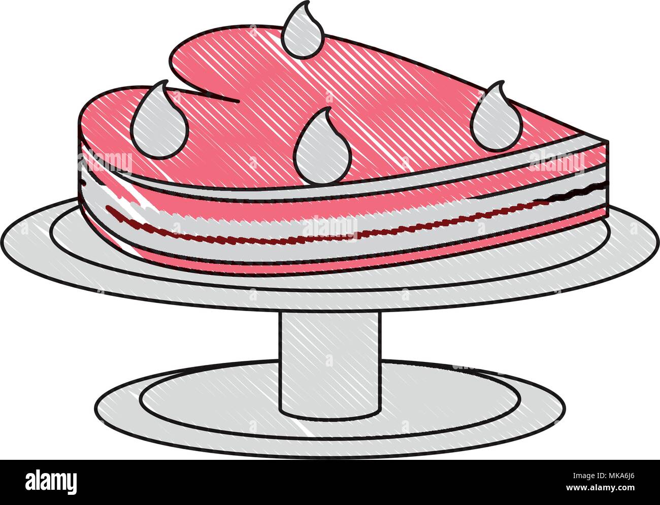 birthday cake in heart shape icon over white background, colorful ...