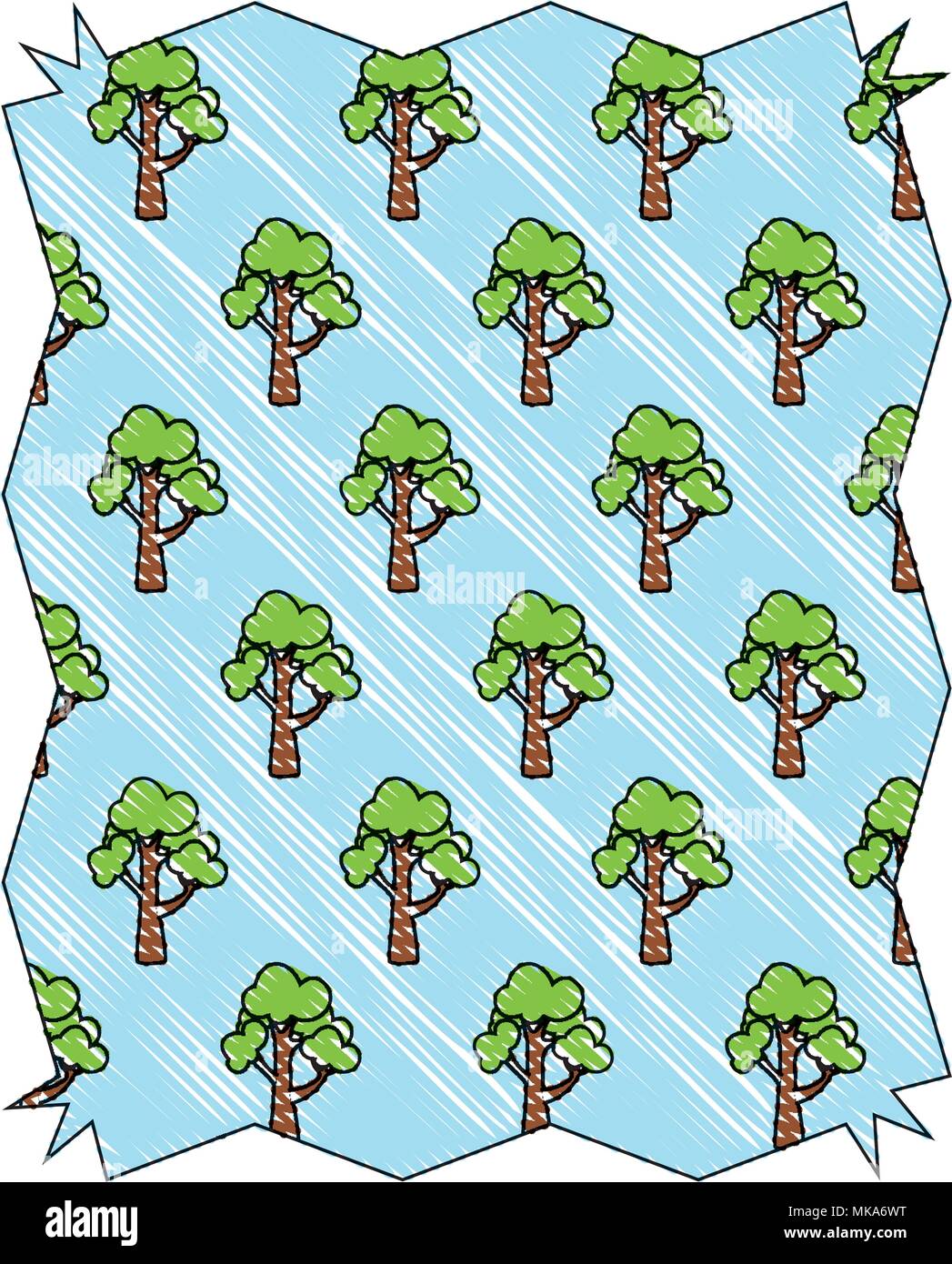 abstract frame with trees design over white background, colorful design ...