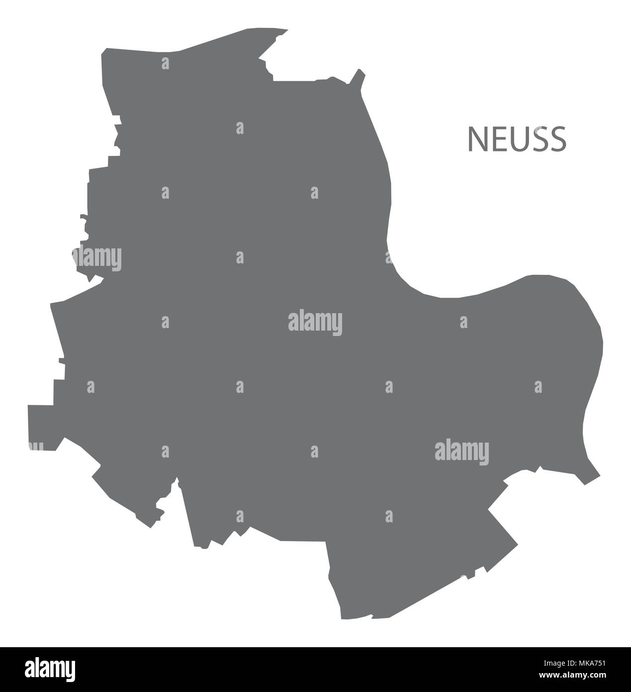 Neuss city map grey illustration silhouette shape Stock Vector Image ...