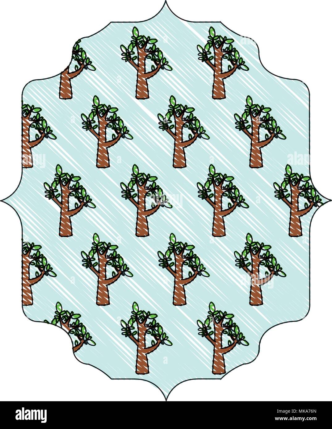 arabic frame with trees design over white background, colorful design ...