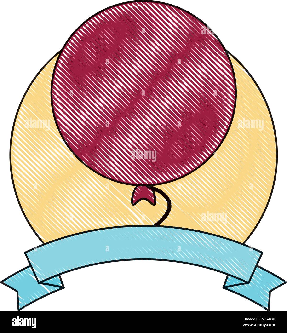 emblem with balloon icon over white background, colorful design. vector ...