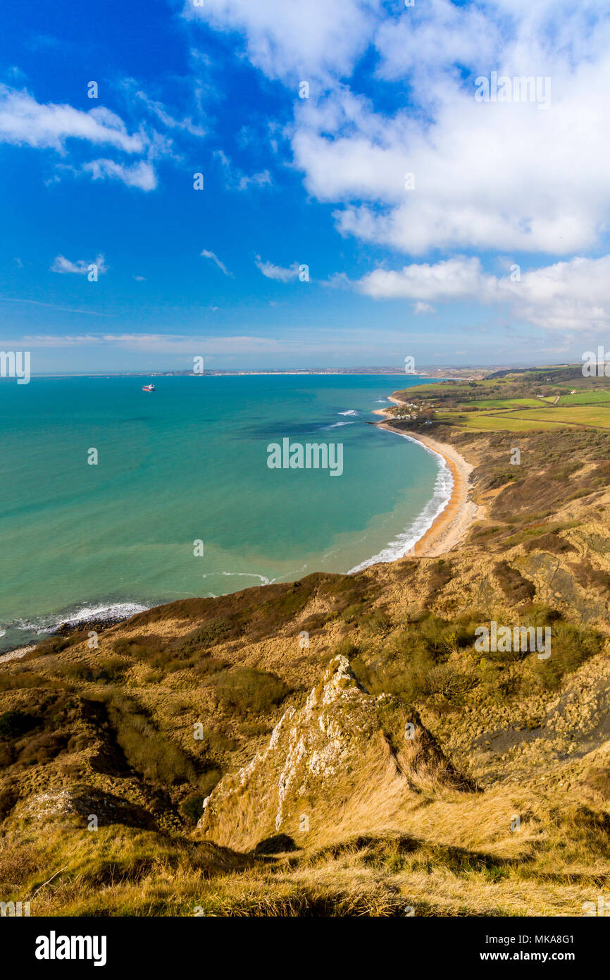 Looking west across Ringstead Bay towards Weymouth from White Nothe ...