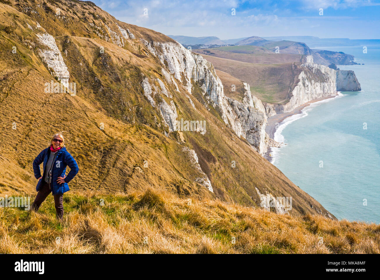 Looking east from White Nothe Point towards Bat Head on the Jurassic ...