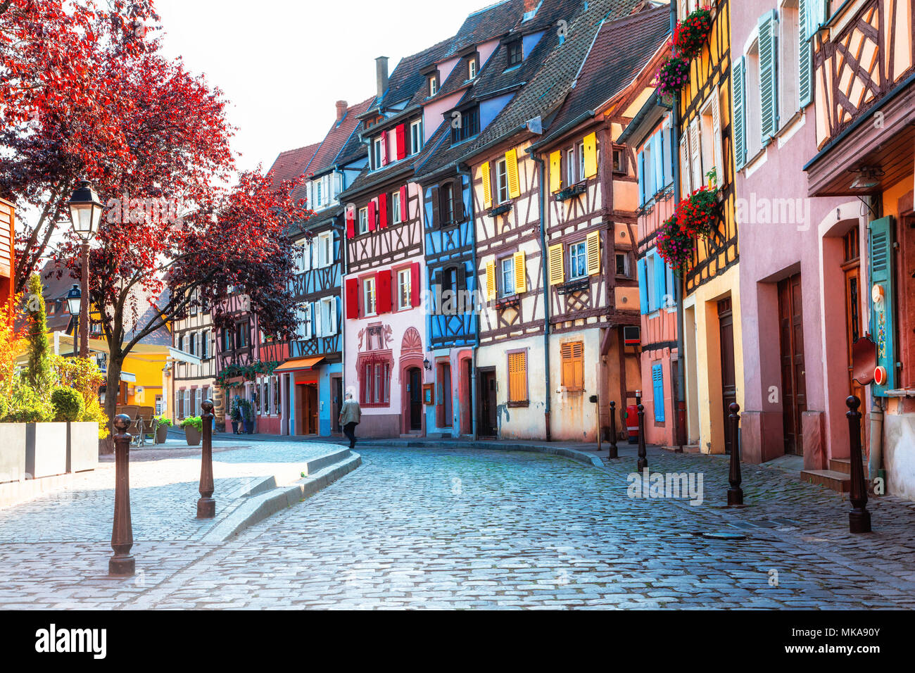 Traditional colorful houses in Colmar town,Alsace,France Stock Photo ...