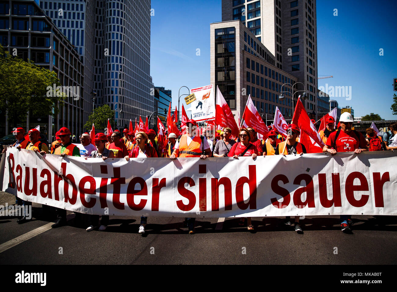 Berlin, Germany. 7th May, 2018. Construction workers from all over ...
