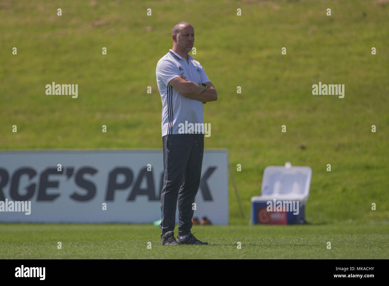 Gadi Brumer (coach, Israel) is left to reflect after his side's second ...