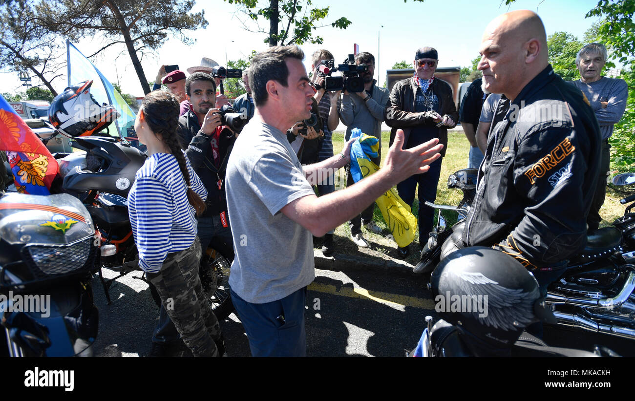 Tens of bikers from the Russian nationalist Russian Night Wolves ...
