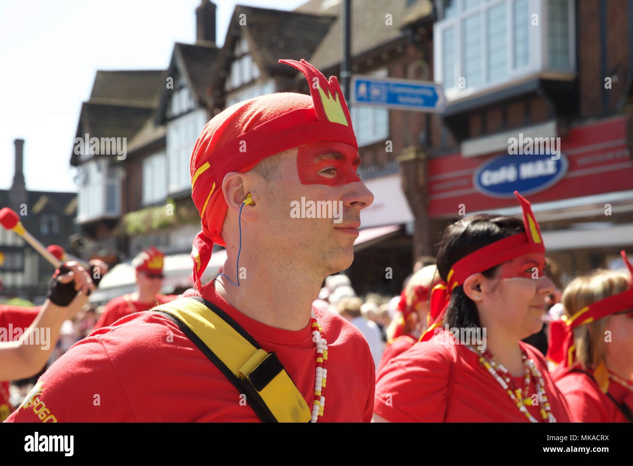 Petts Wood,UK,7th May 2018,Bloco Fog play during the traditional May ...