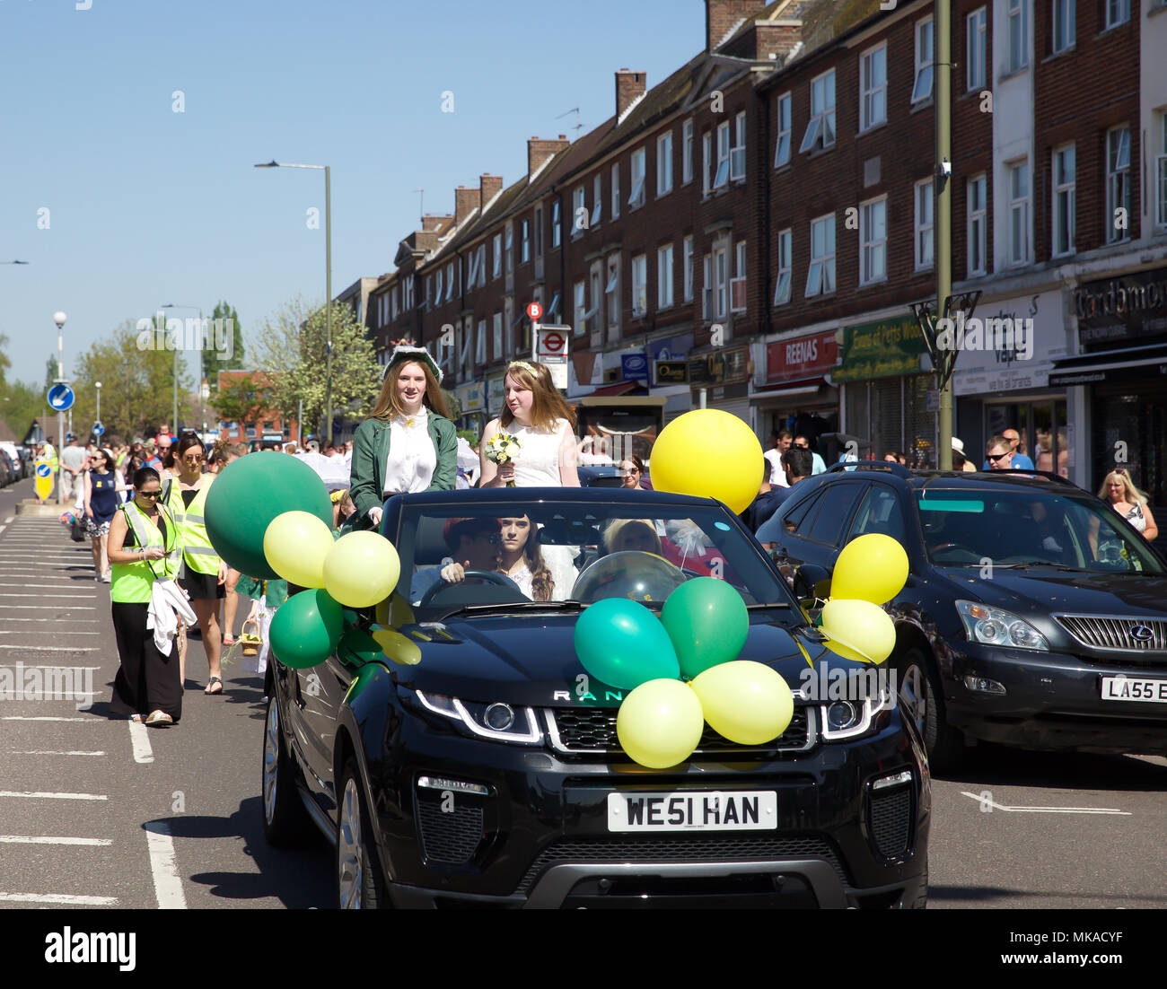 Petts Wood,UK,7th May 2018,The traditional May Queen Parade and ...