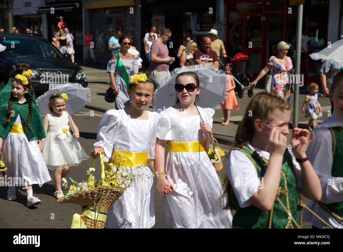 Petts Wood,UK,7th May 2018,The traditional May Queen Parade and ...