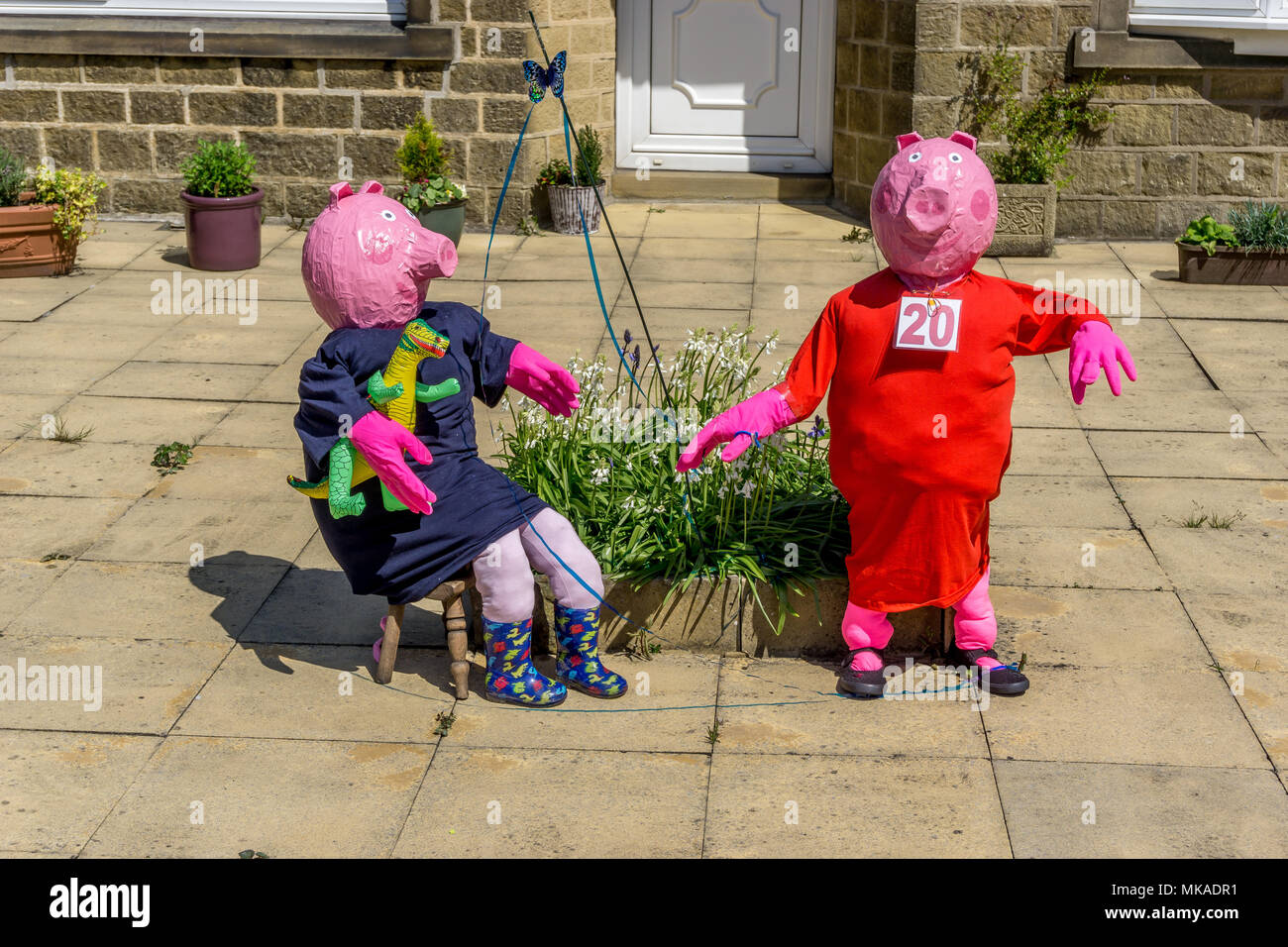 Peepa pig scarecrow at the Meltham scarecrow festival, Meltham ...