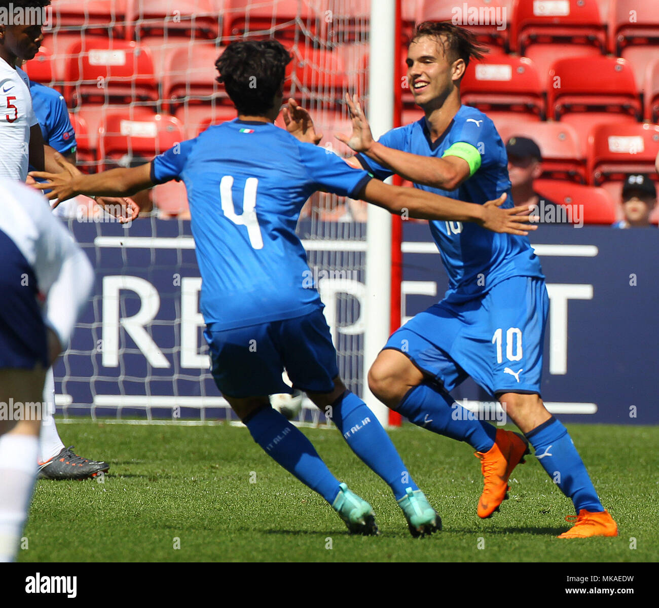 Walsall, UK. 7th May, 2018. Alessio Riccardi of Italy celebrates ...