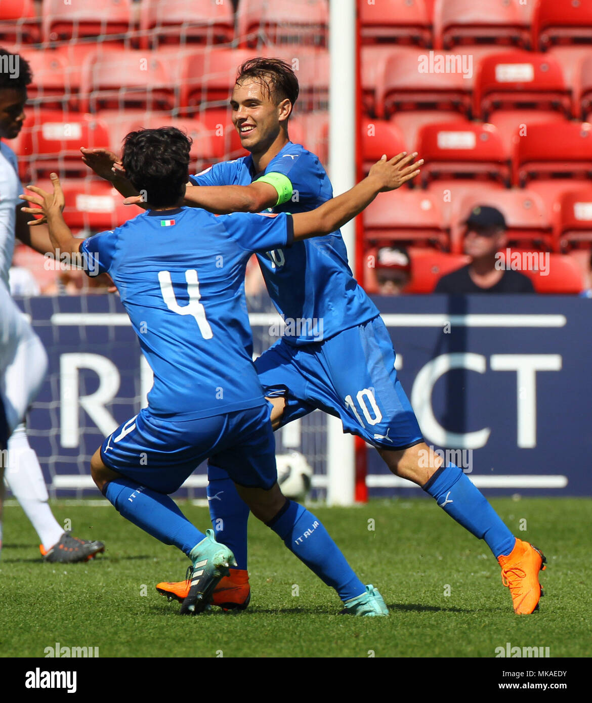 Walsall, UK. 7th May, 2018. Alessio Riccardi of Italy celebrates ...
