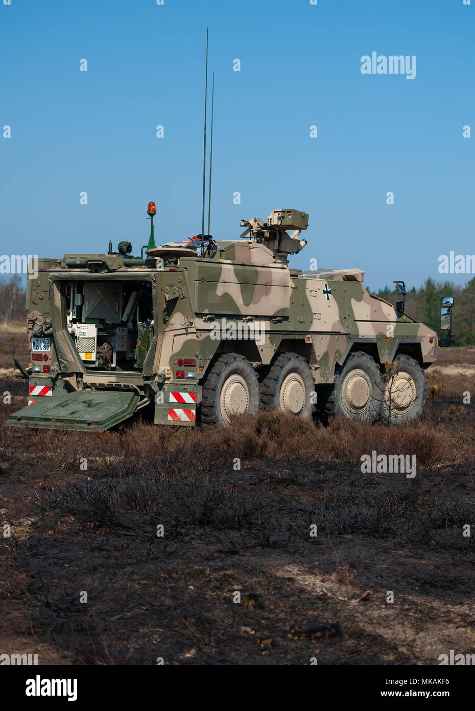 19 April 2018, Germany, Munster: An armoured transport vehicle (GTK) of ...