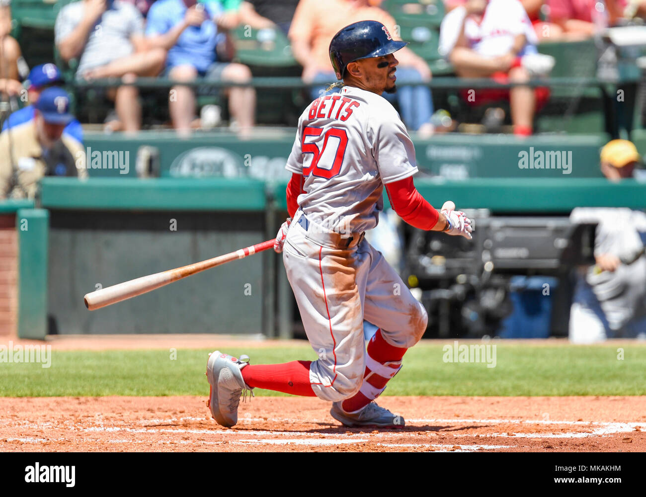 May 06, 2018: Boston Red Sox right fielder Mookie Betts #50 at bat ...