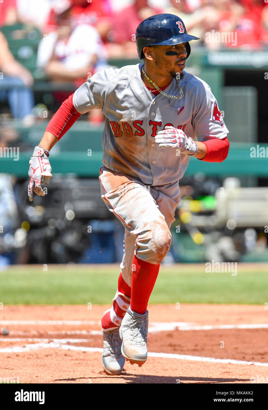 May 06, 2018: Boston Red Sox right fielder Mookie Betts #50 at bat ...