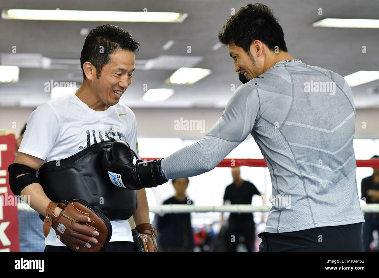 Tokyo, Japan. 7th May, 2018. (R-L) Ryota Murata, Sendai Tanaka Boxing : Ryota Murata of Japan ...
