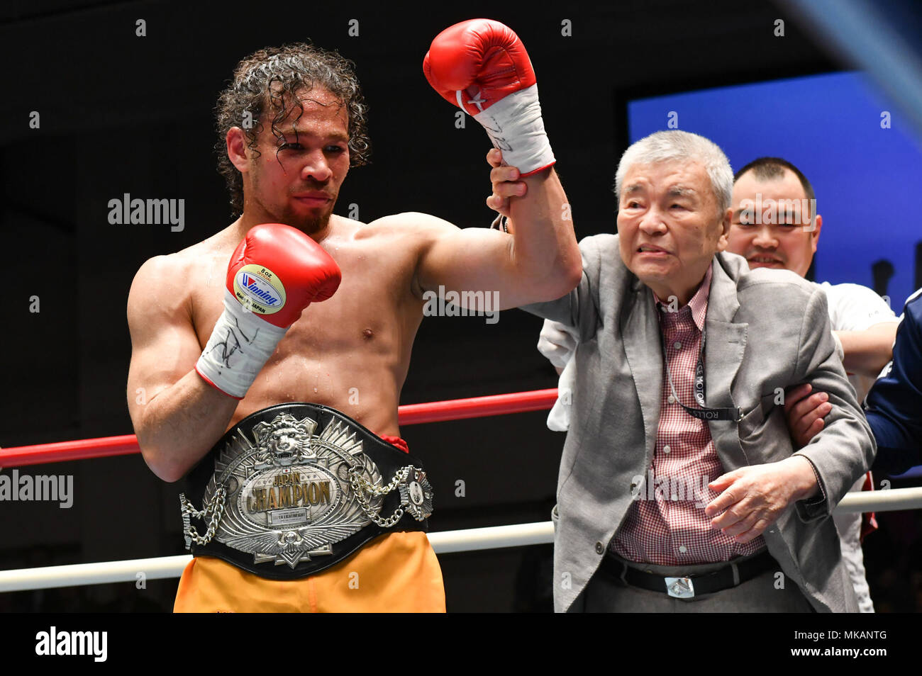 Tokyo, Japan. 7th May, 2018. (L-R) Valentine Hosokawa (JPN), Masao ...
