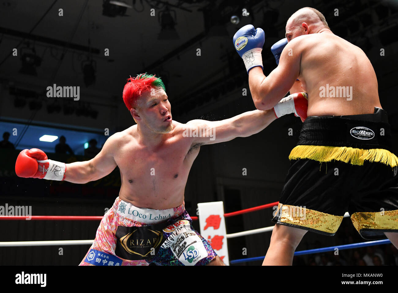 Tokyo, Japan. 7th May, 2018. (L-R) Kyotaro Fujimoto (JPN), Aaron ...