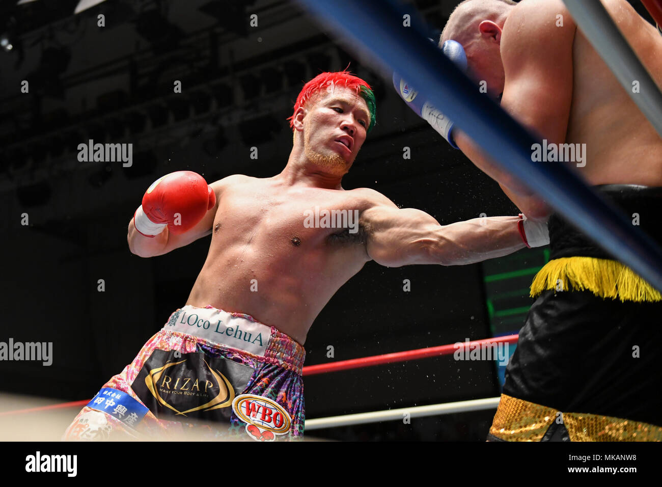 Tokyo, Japan. 7th May, 2018. (L-R) Kyotaro Fujimoto (JPN), Aaron ...
