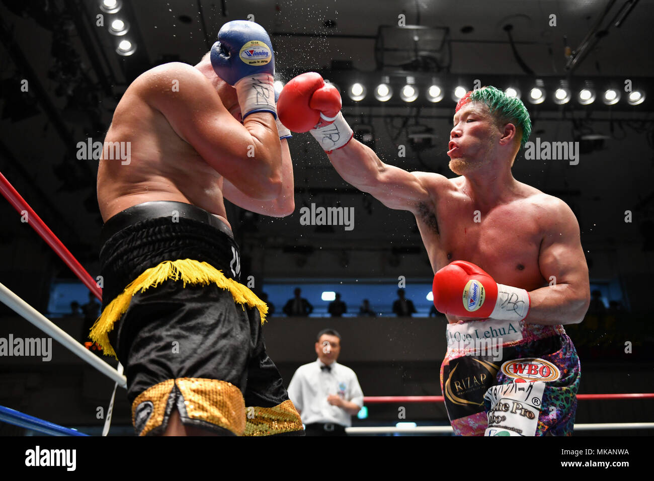 Tokyo, Japan. 7th May, 2018. (L-R) Aaron Russell (AUS), Kyotaro ...