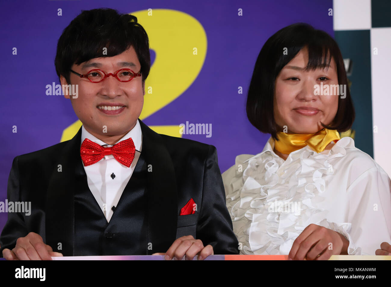 Tokyo, Japan. 8th May, 2018. Japanese comedy duo Nankai Candies members ...