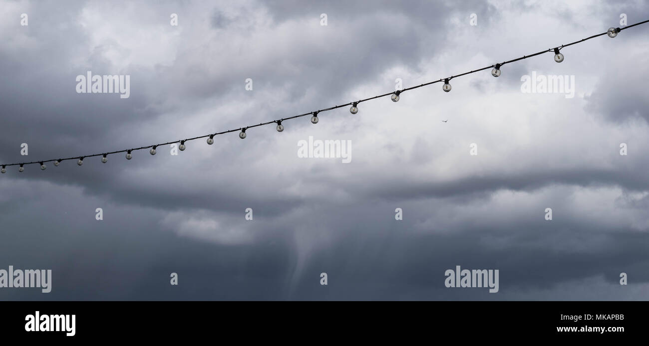 Illuminated row light bulbs ceiling ceiling hi-res stock photography ...