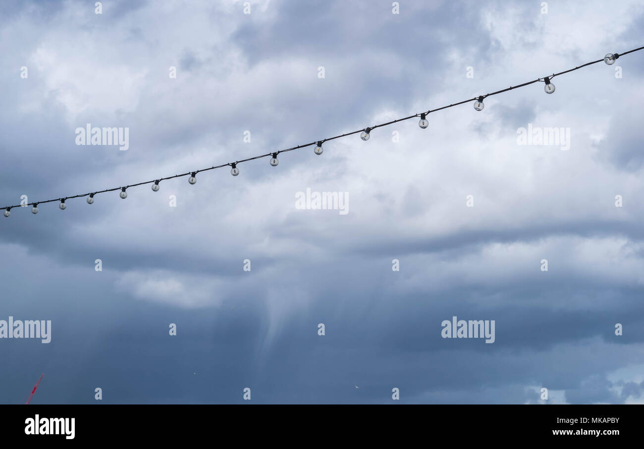 Illuminated row light bulbs ceiling ceiling hi-res stock photography ...