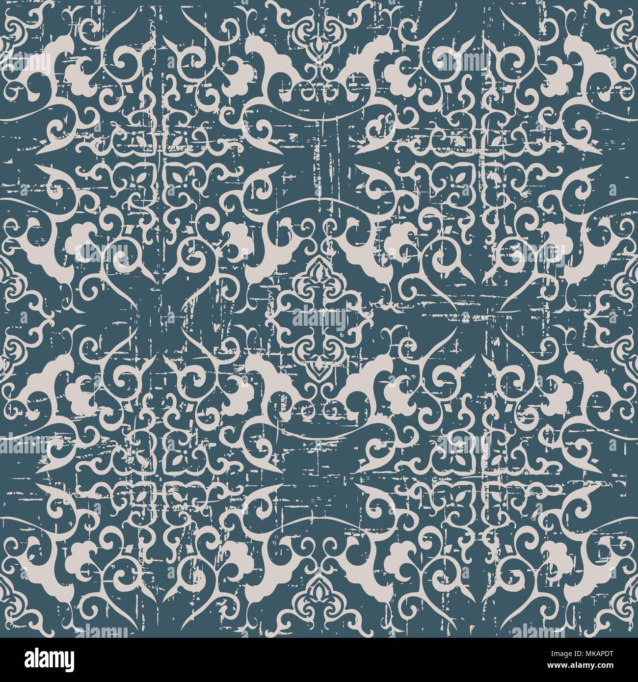 Worn out antique seamless background cross curve spiral kaleidoscope ...