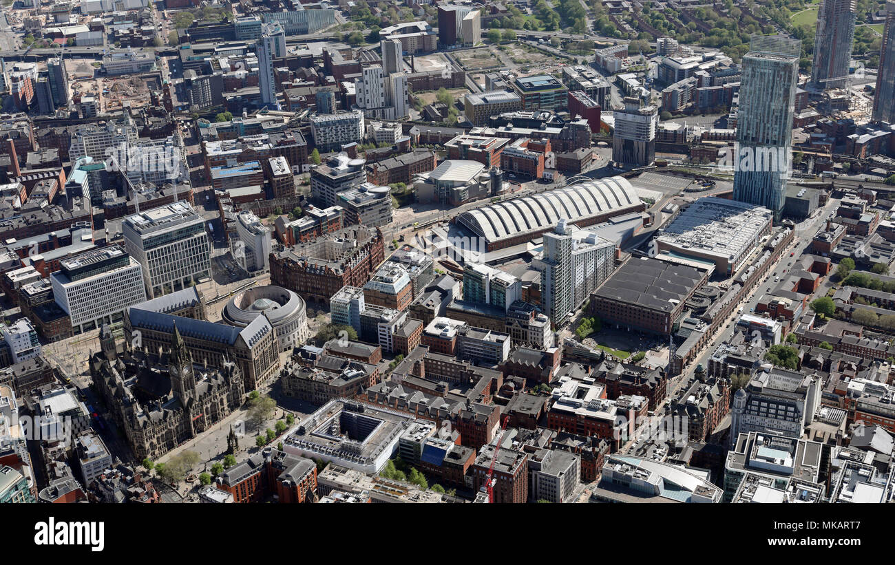 Manchester city centre aerial deansgate hi-res stock photography and ...