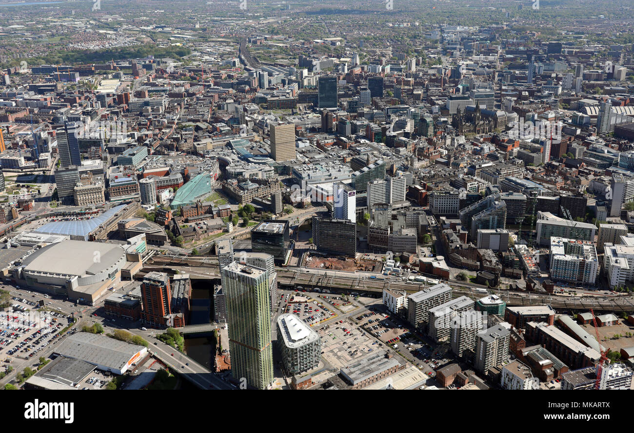 aerial view of Manchester city centre Stock Photo - Alamy