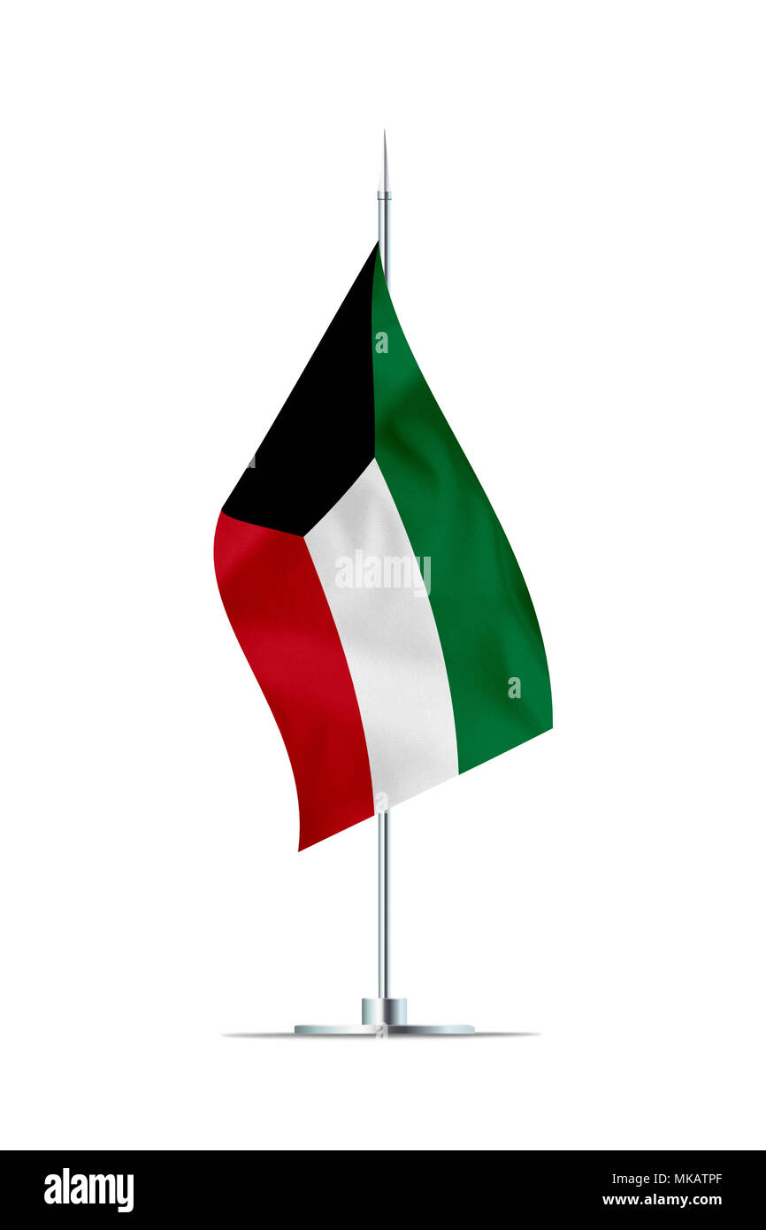Kuwait flag on flag pole hi-res stock photography and images - Alamy