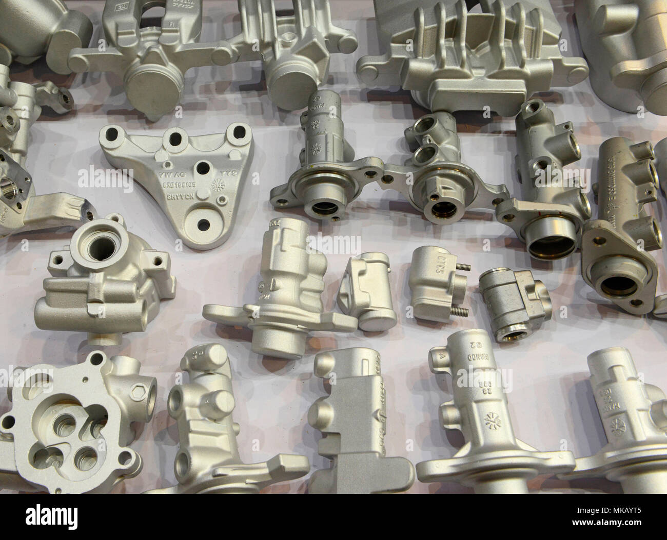 A selection of engine and transmission components on display at the ...