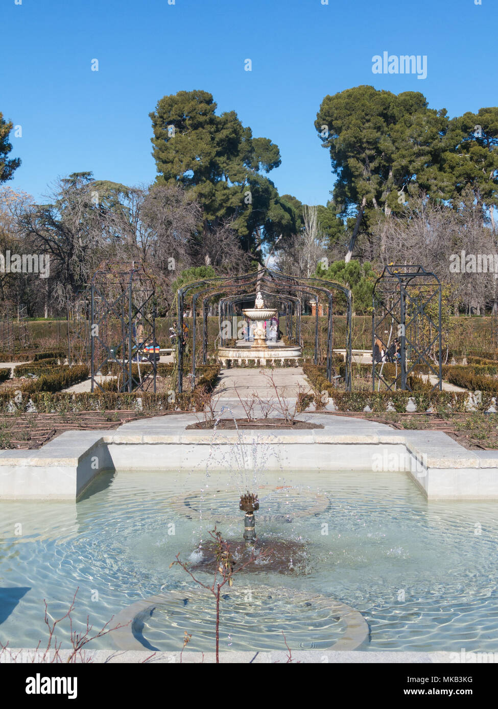 Madrid, Spain - January 27, 2018: Walking through Buen Retiro Park ...