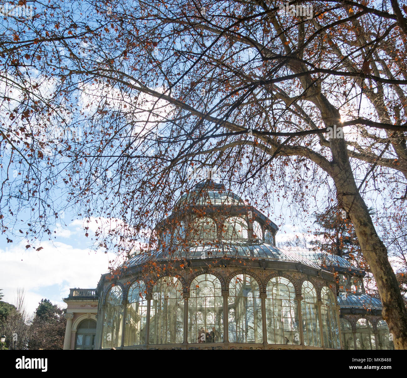 Crystal Palace (Palacio de cristal) in Retiro Park in Madrid, Spain ...