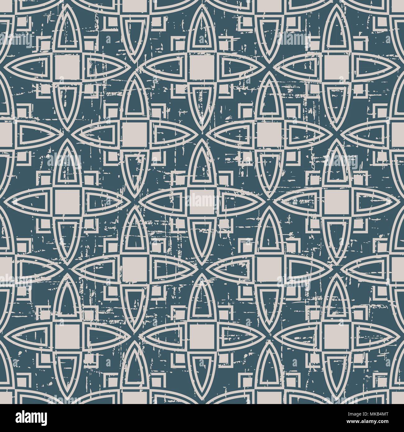 Worn out antique seamless background Curve Cross Square Frame Geometry ...