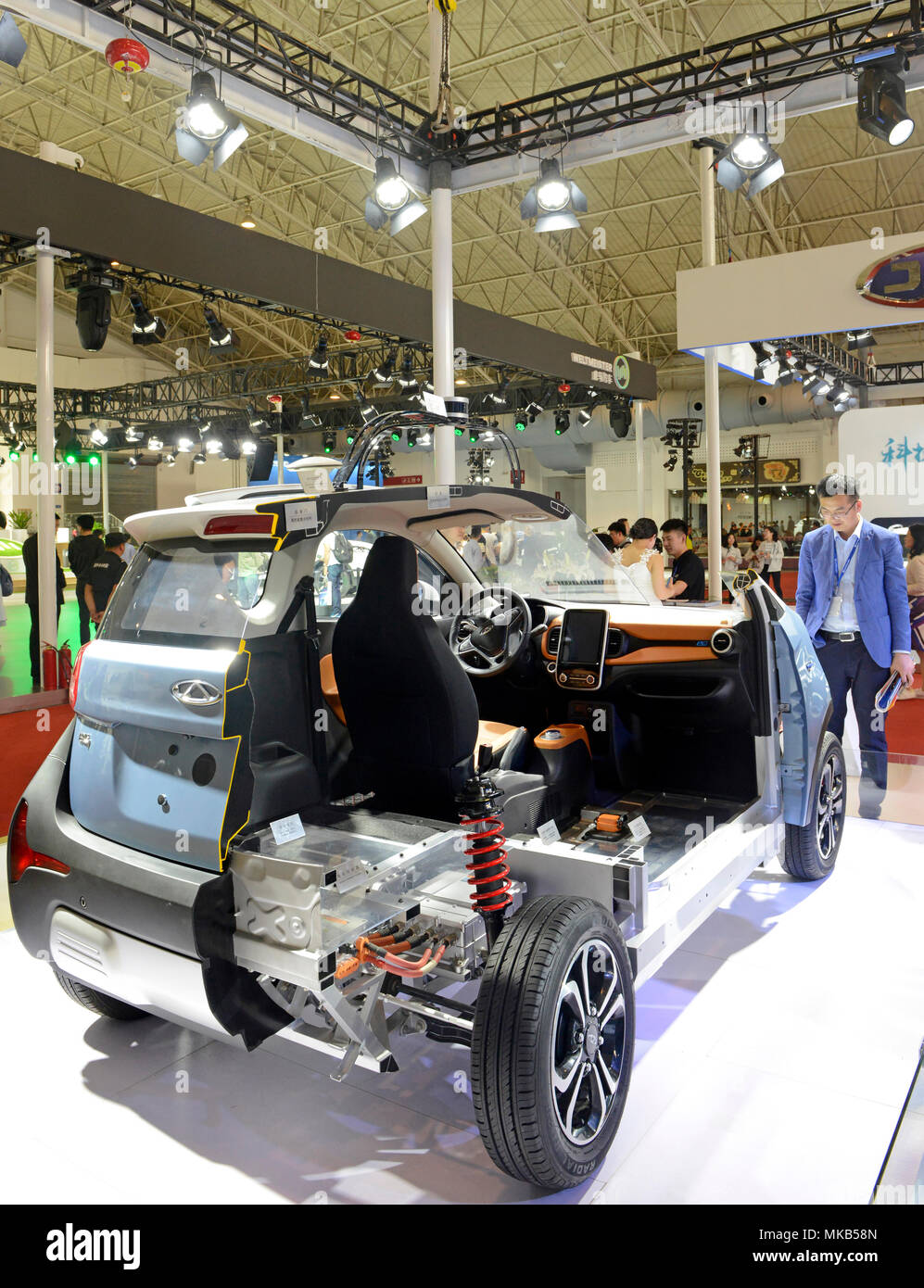 Cutaway Chery eQ1 electric two-seater car, one of Chery's New Energy ...