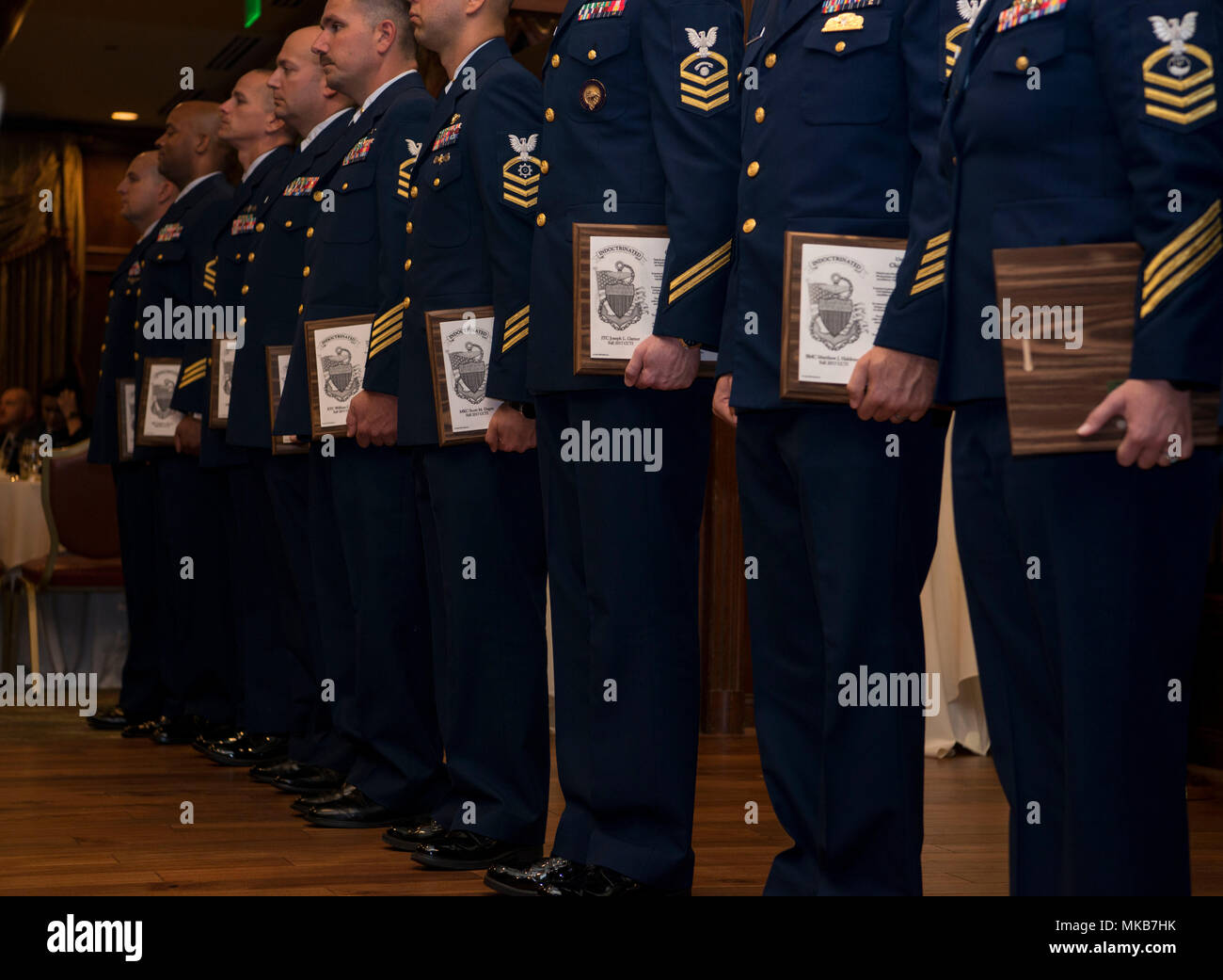 Newly appointed chiefs receive their plaques during a Chief's Call to ...
