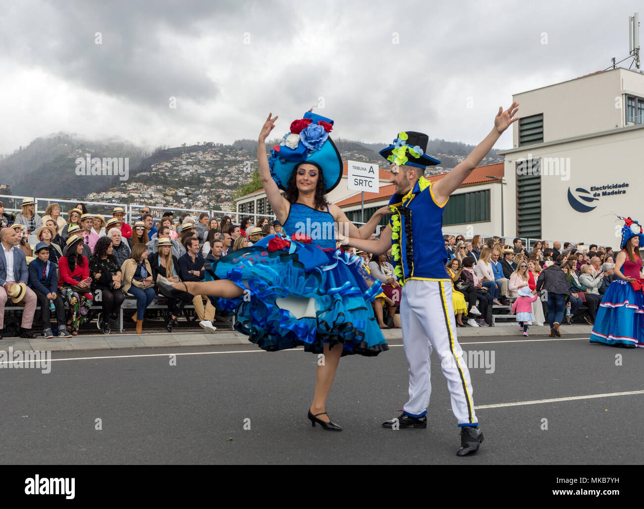 Funchal; Madeira; Portugal - April 22; 2018: A group of people in ...