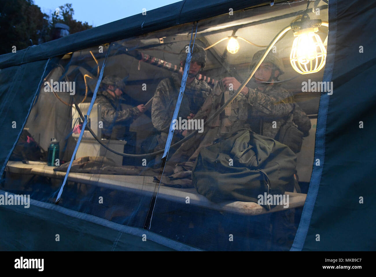 Members of the 66th Security Forces Squadron prepare their chemical ...