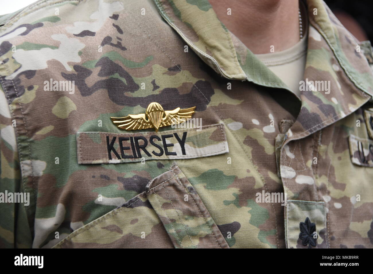 The Serbian jump wings pinned on the uniform of an American 173rd Airborne Brigade commander by ...