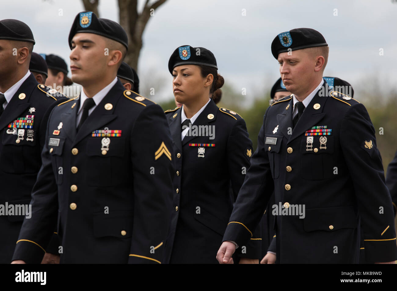 Soldiers depart following the conclusion of Retired Gen. Richard E ...