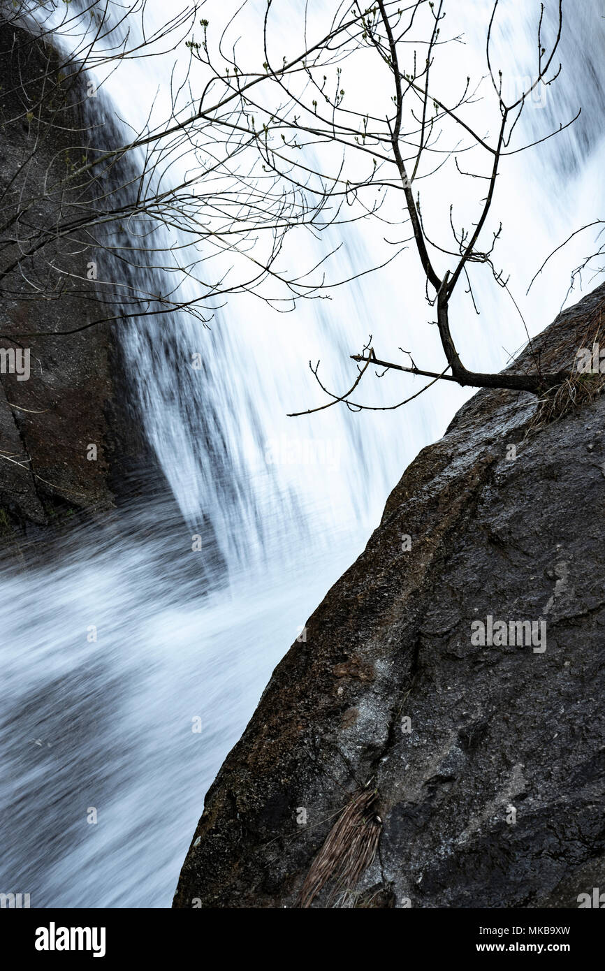 Throat of the Nogaleras river in Valle del Jerte in the province of ...