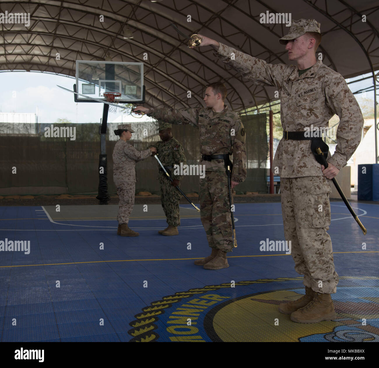 U S Marine Corps Sgt Ariel Burton Instructs Marines Soldiers And