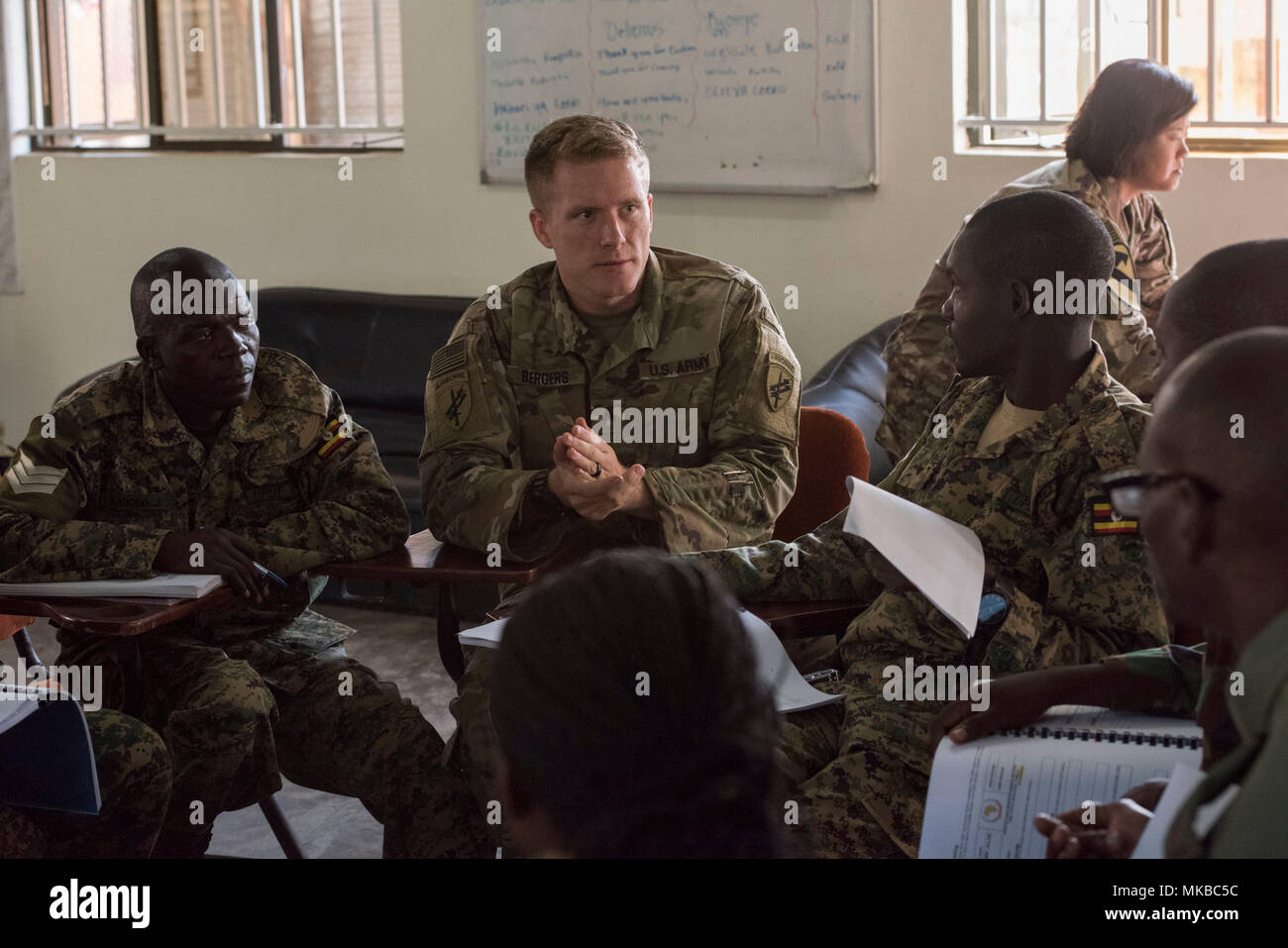 U.S. Army Corporal Shawn Bergers, assigned to the 407th Civil Affairs ...