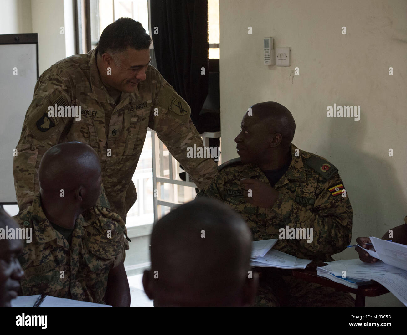 U.S. Army Staff Sgt. Damon Boxley, assigned to the 407th Civil Affairs ...