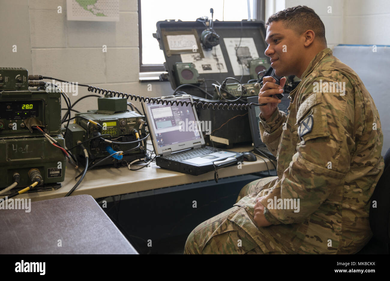 Spc. Laquavius Green, a signal support systems specialist with C ...